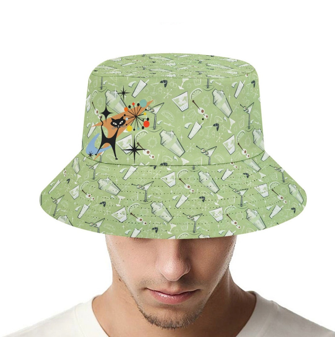 MCM Atomic Bucket Hat- Atomic Cat Retro Hat - Etsy