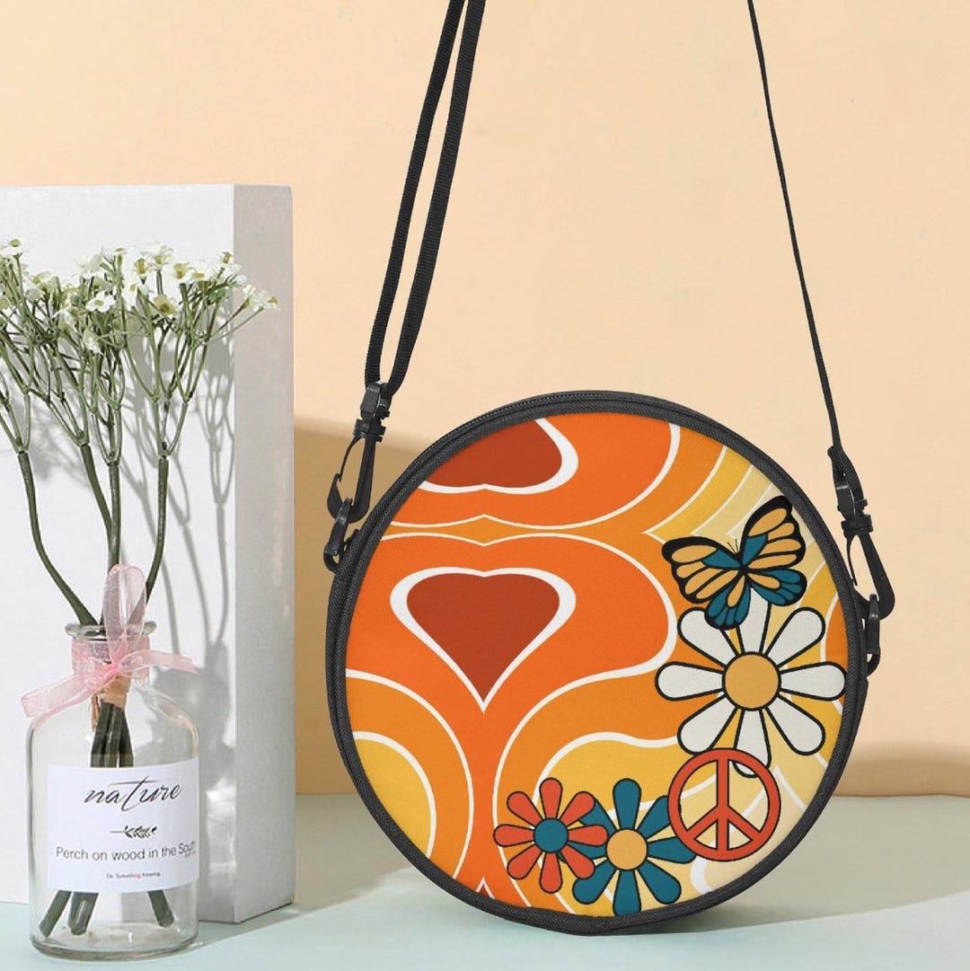 Hippie Retro 70's Crossbody Satchel Bag- Daisy Purse -unisex Bag - Etsy
