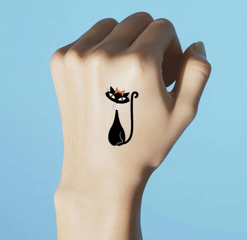 Atomic Cat Temporary Tattoo - MCM Tattoo - Mid Century Modern Tattoo ...
