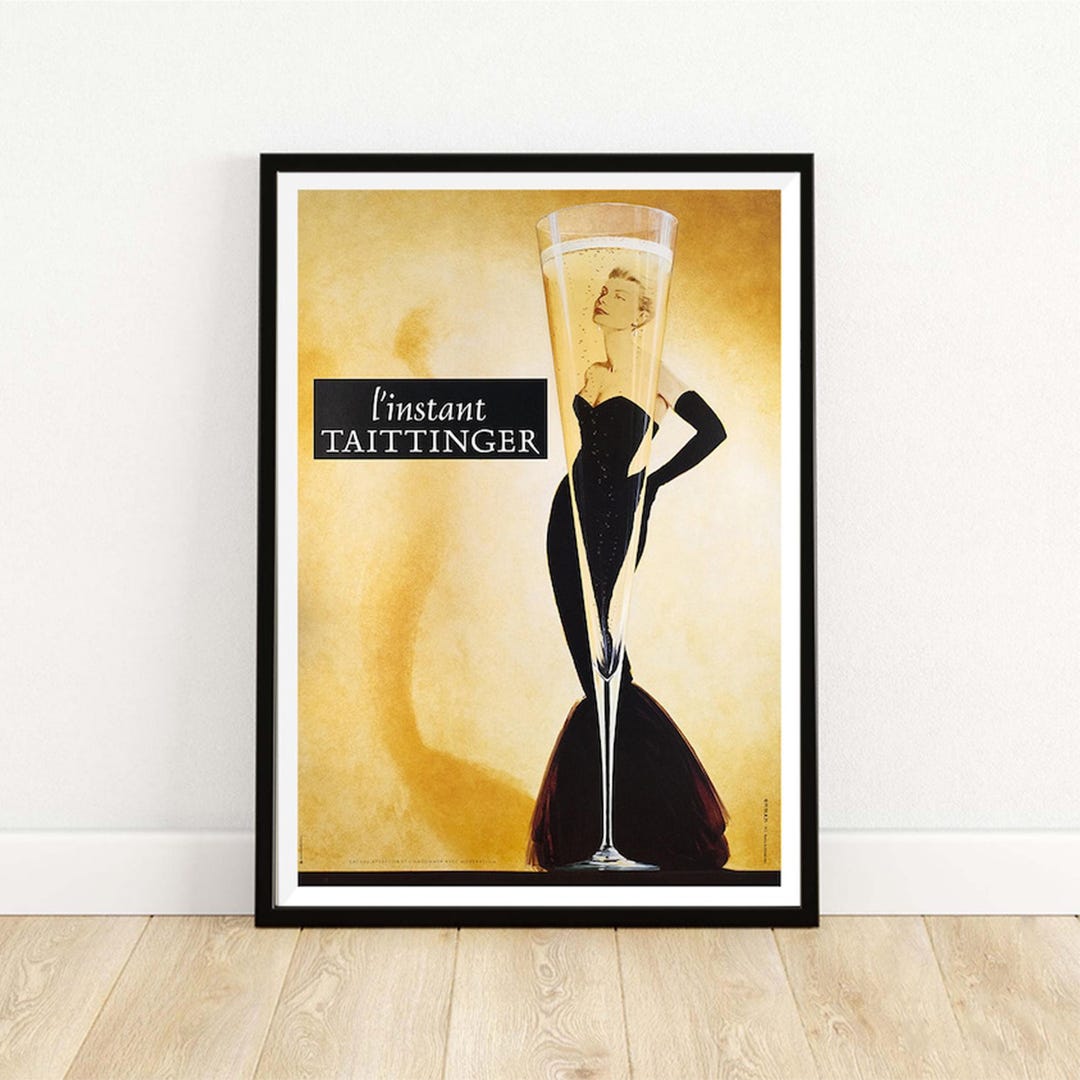 L'instant Taittinger, Champagne Poster, Vintage Food & Drink Poster ...