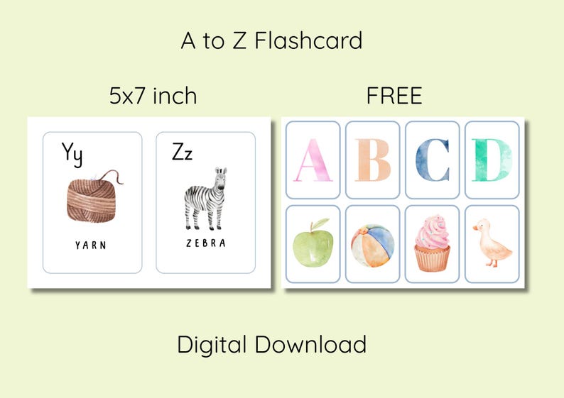 Printable Alphabet Flashcards for Kids - ABC Learning Cards for ...