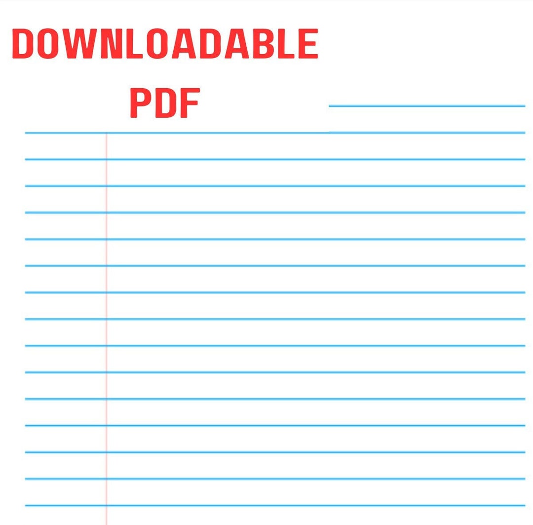 Lined Paper PDF for Amazon KDP Composition Notebooks 7.5" X 9.75" | 200 ...
