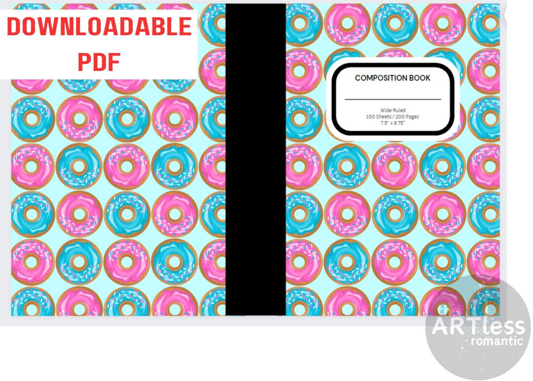 Sprinkle Donuts Composition Notebook Cover Template for Amazon KDP ...