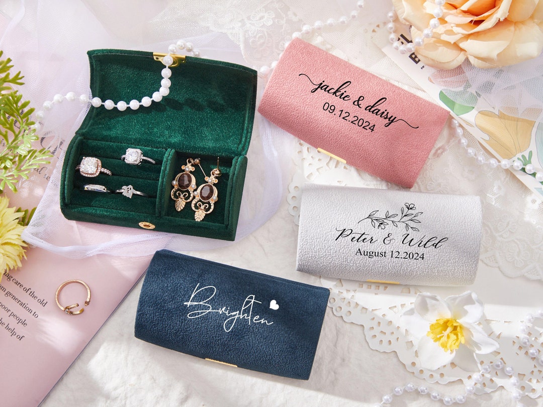 Custom Velvet Jewelry Box, Personalized Ring Box, Back to School Gift ...
