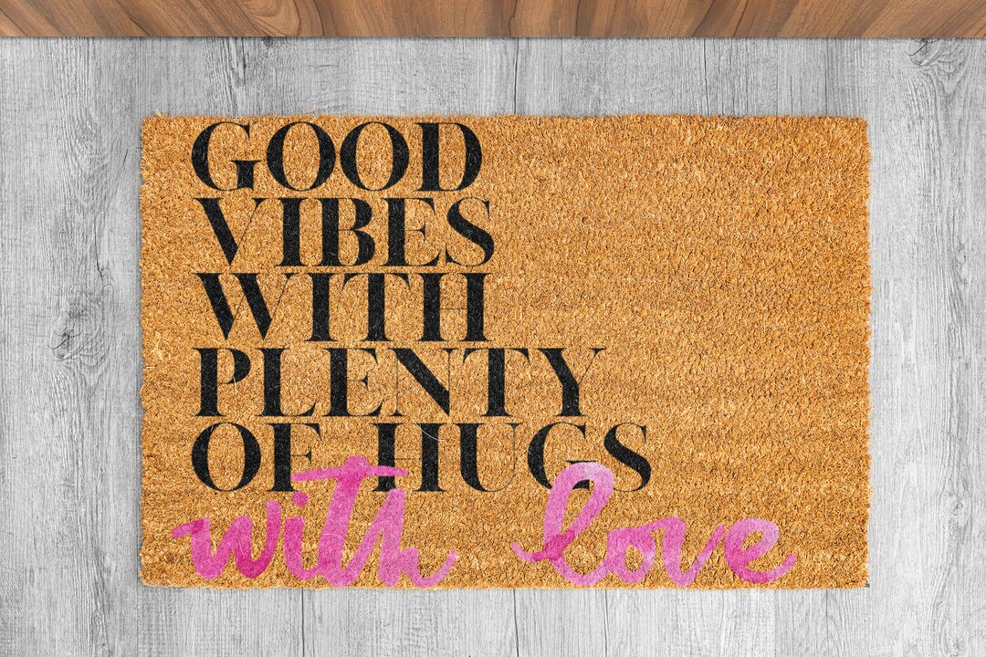 Good Vibes Doormat: Welcome Mat With Hugs - 24x16" - Etsy