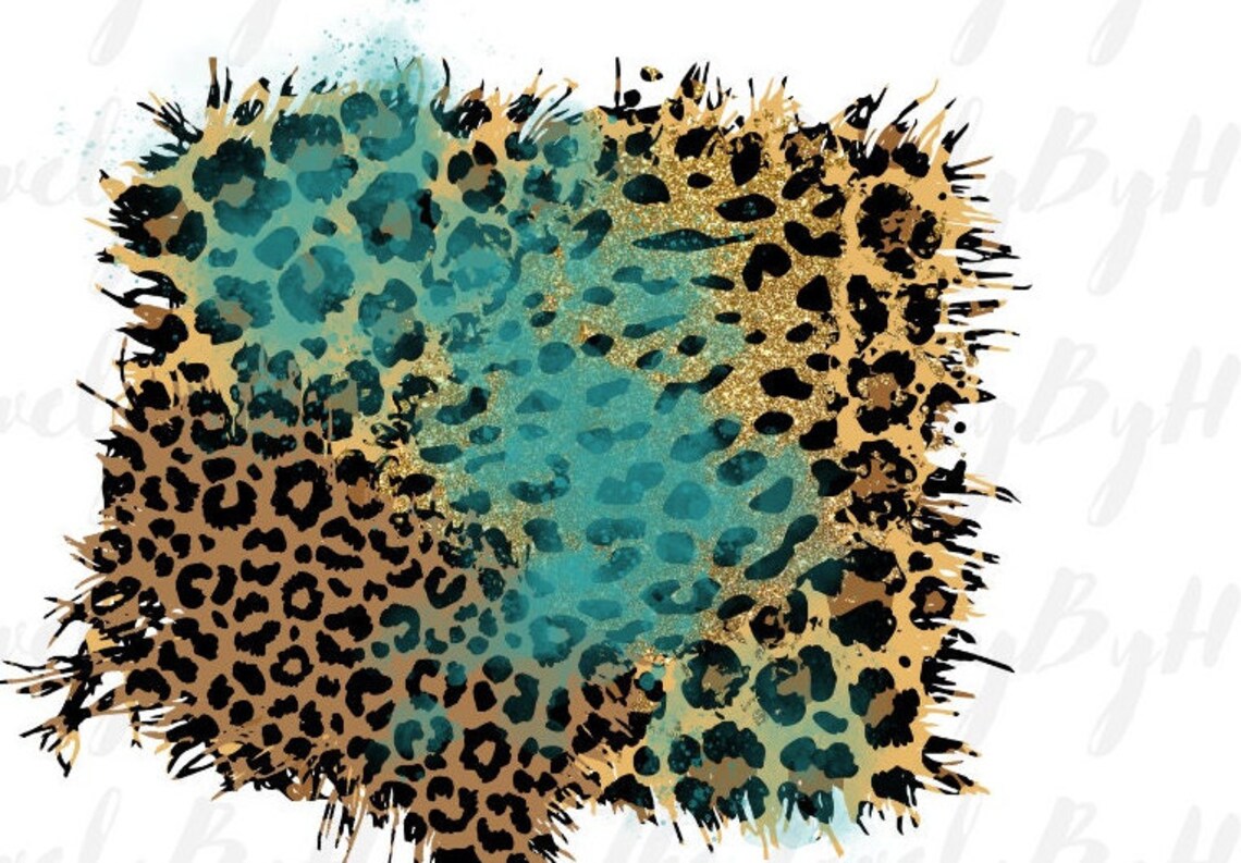 Teal Leopard Print Patches: 30 PNG Designs (digital Download) - Etsy