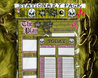 Creepy Cute Goal Setting & Day Stationary Pack ADHD Friendly - Etsy
