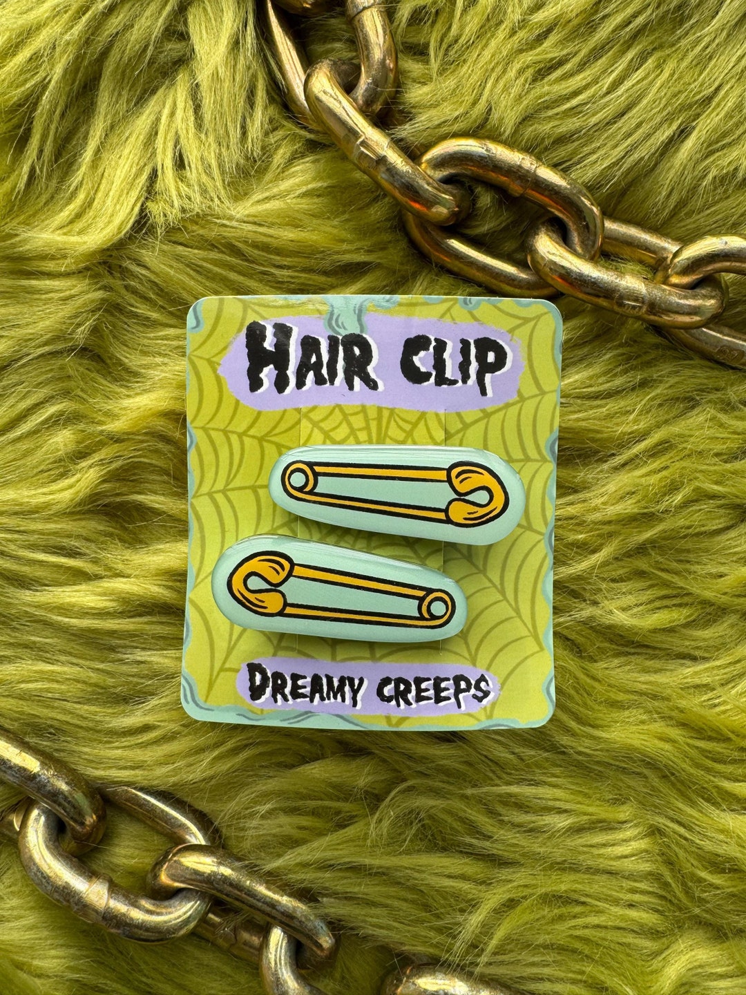 Creepy Cute Safety Pin Hair Clip Gift for Alt Girlfriend - Etsy