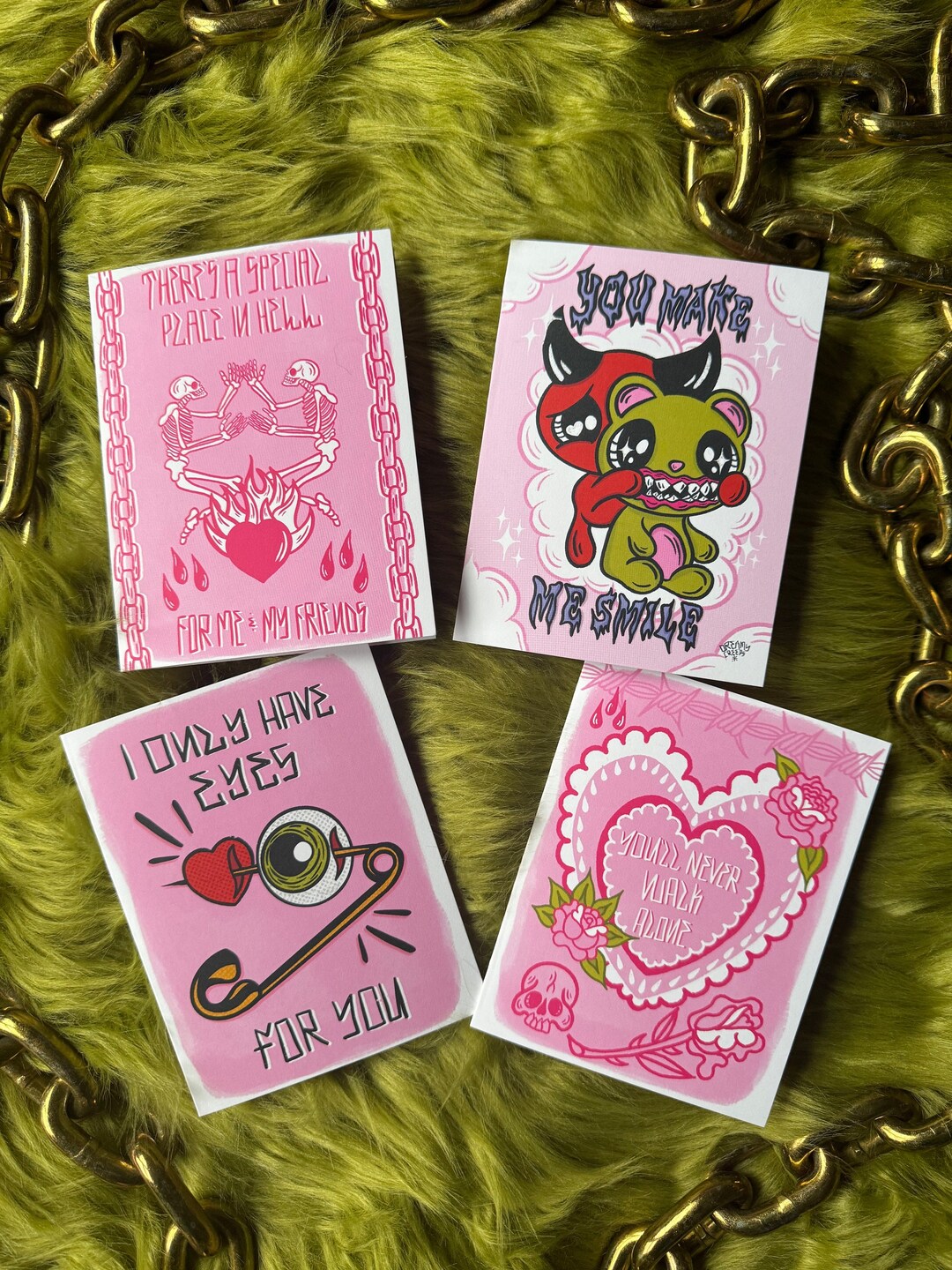 Creepy Horror Punk Valentine Card Pack for Friends or Lovers - Etsy