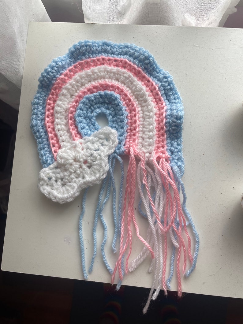 Transgender Flag Colors Crochet Rainbow - Etsy