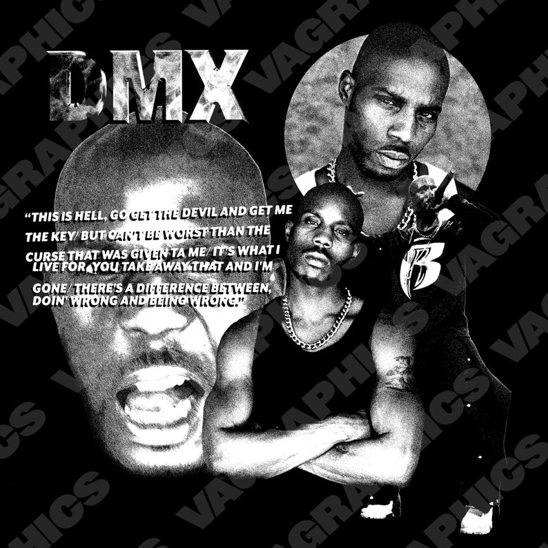 DMX Png Rap Bootleg T-shirt Design Digital File, 300 DPI, PNG File ...