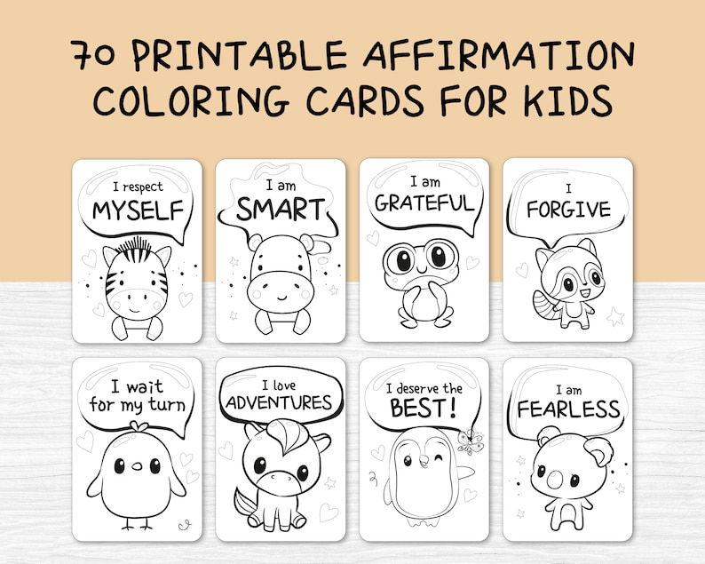 Affirmation Coloring, Affirmation Cards for Kids Printable, Mindfulness ...