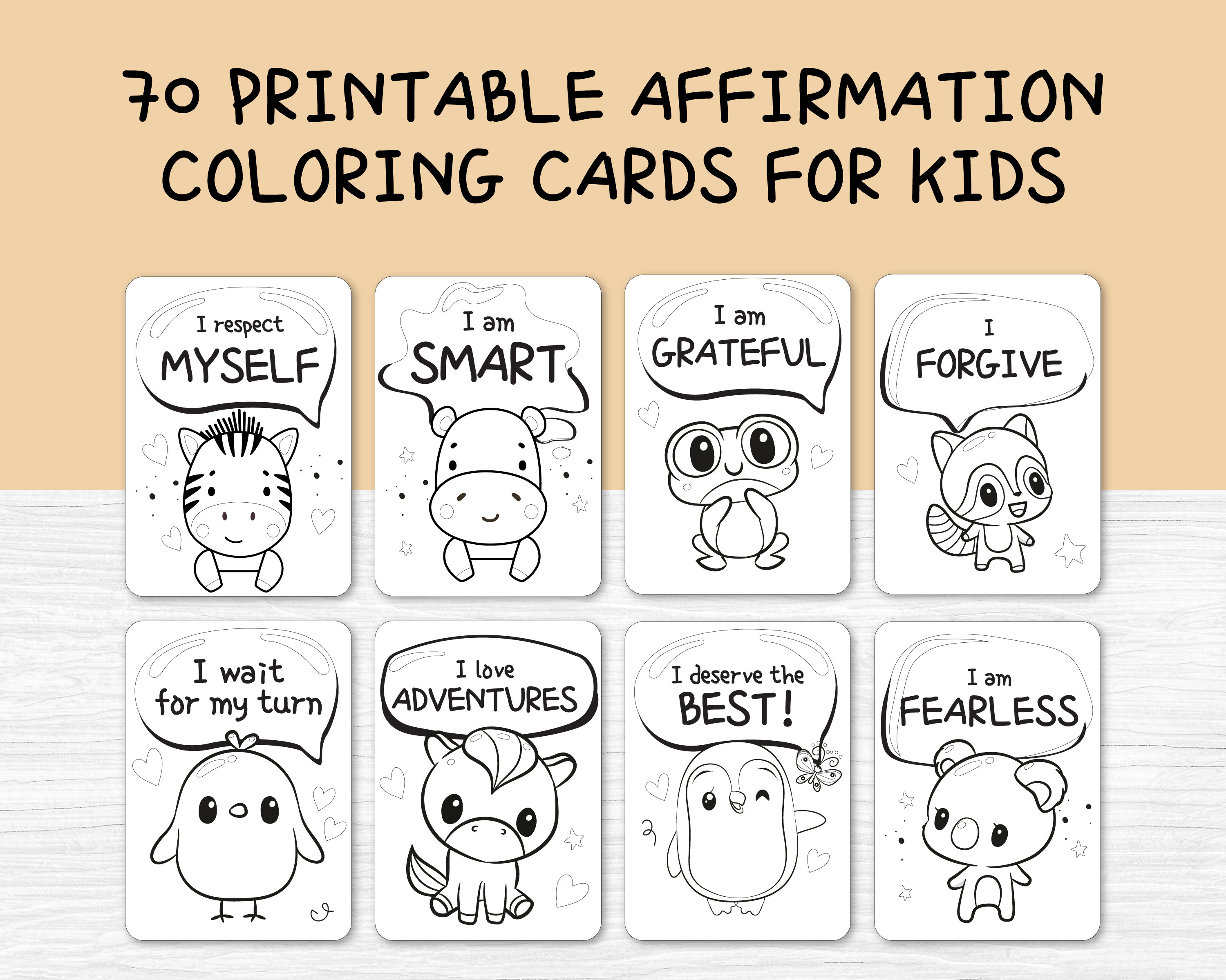 Affirmation Coloring, Affirmation Cards for Kids Printable, Mindfulness ...