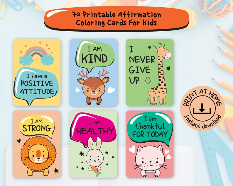 Affirmation Cards for Kids, Positive Affirmation Cards, Printable ...