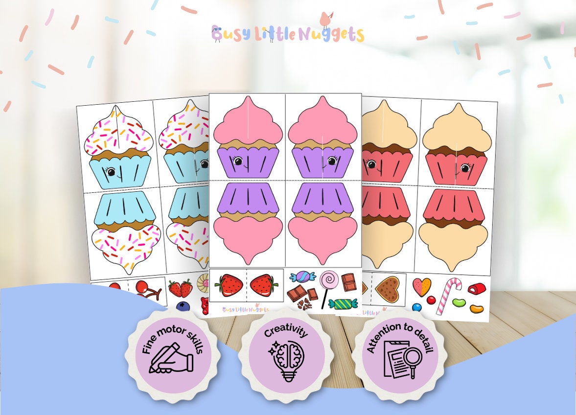 Cupcakes Printable Craft Activity for Kids, Cupcake Craft, Kids ...