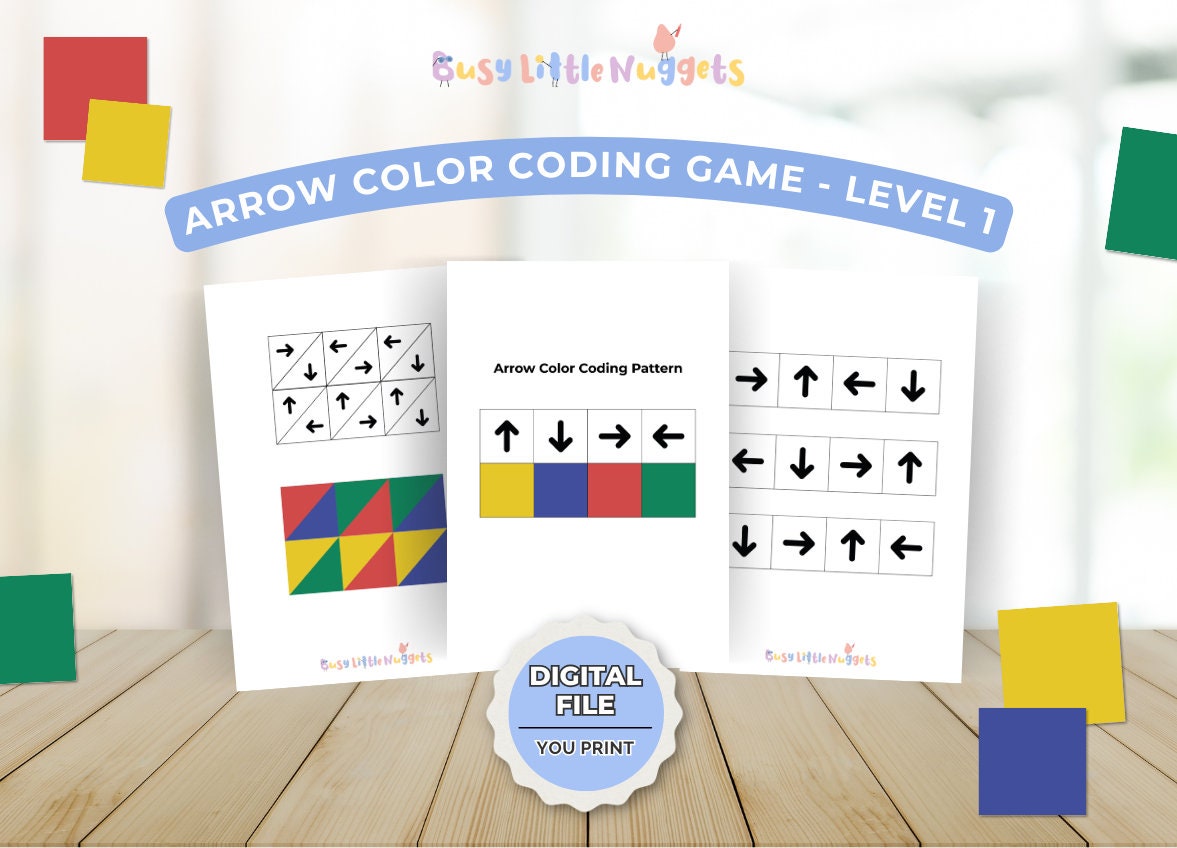 Arrow Color Coding Activity, Copy the Pattern, Printable Pattern ...