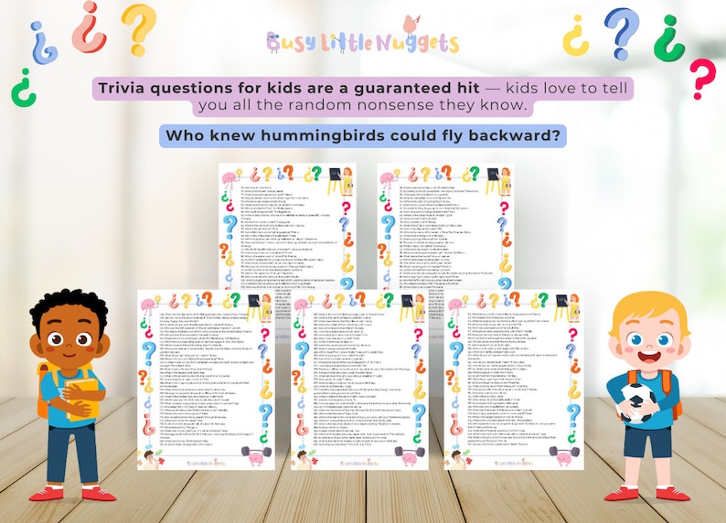 Kid's Trivia Questions, Birthday Activity, Class Games, Kids Quiz, Kid ...