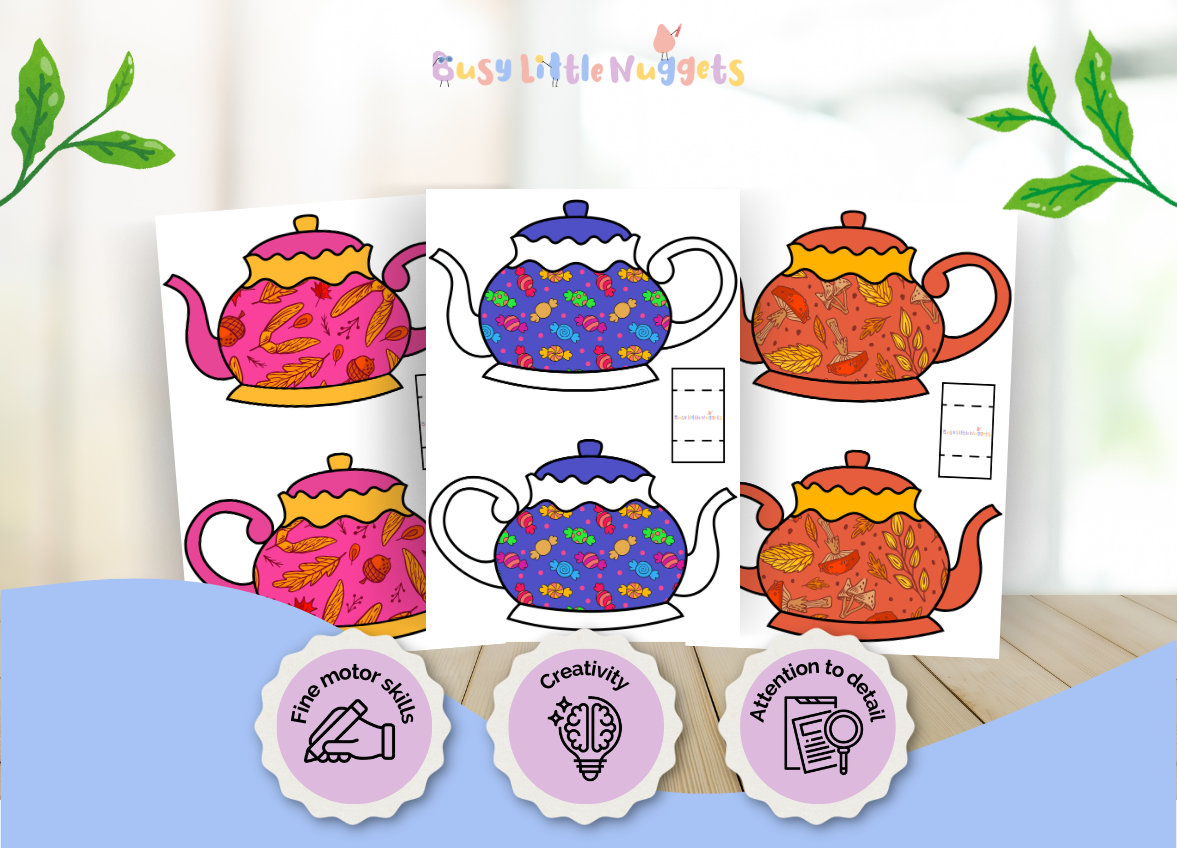 DIY Tea Party Printable Craft, DIY Craft Kid Activity, DIY Craft Adult ...