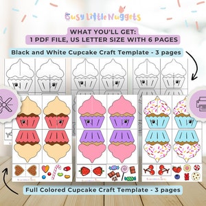 Cupcakes Printable Craft Activity for Kids, Cupcake Craft, Kids ...
