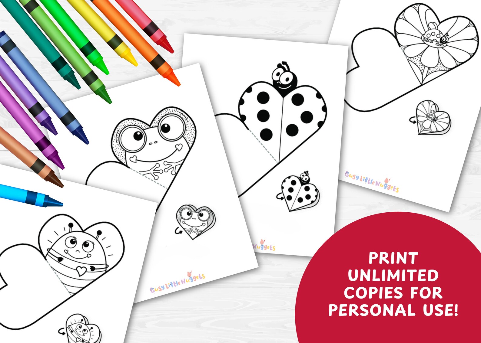 Printable Coloring Pages, Heart Coloring Cards, Kids Coloring Cards ...