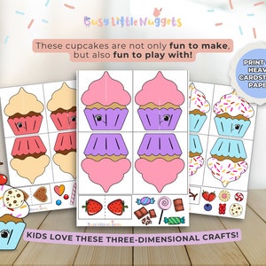 Cupcakes Printable Craft Activity for Kids, Cupcake Craft, Kids ...
