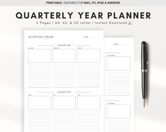 2024 Quarter Year Planner Printable PDF, Minimalist, 90-day Calendar ...
