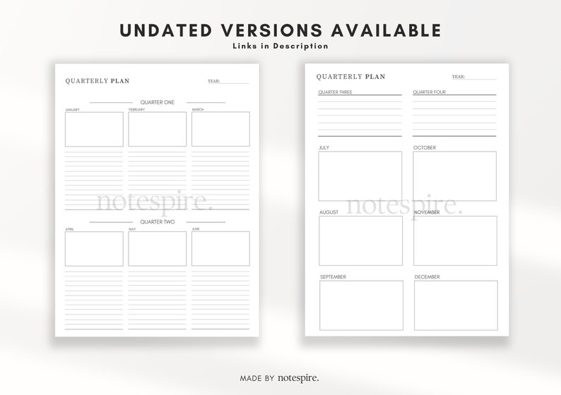 2024 Quarter Year Planner Printable PDF, Minimalist, 90-day Calendar ...
