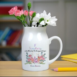 Custom Funny Teacher Flower Vase Gifts for Her, Personalized Back to ...