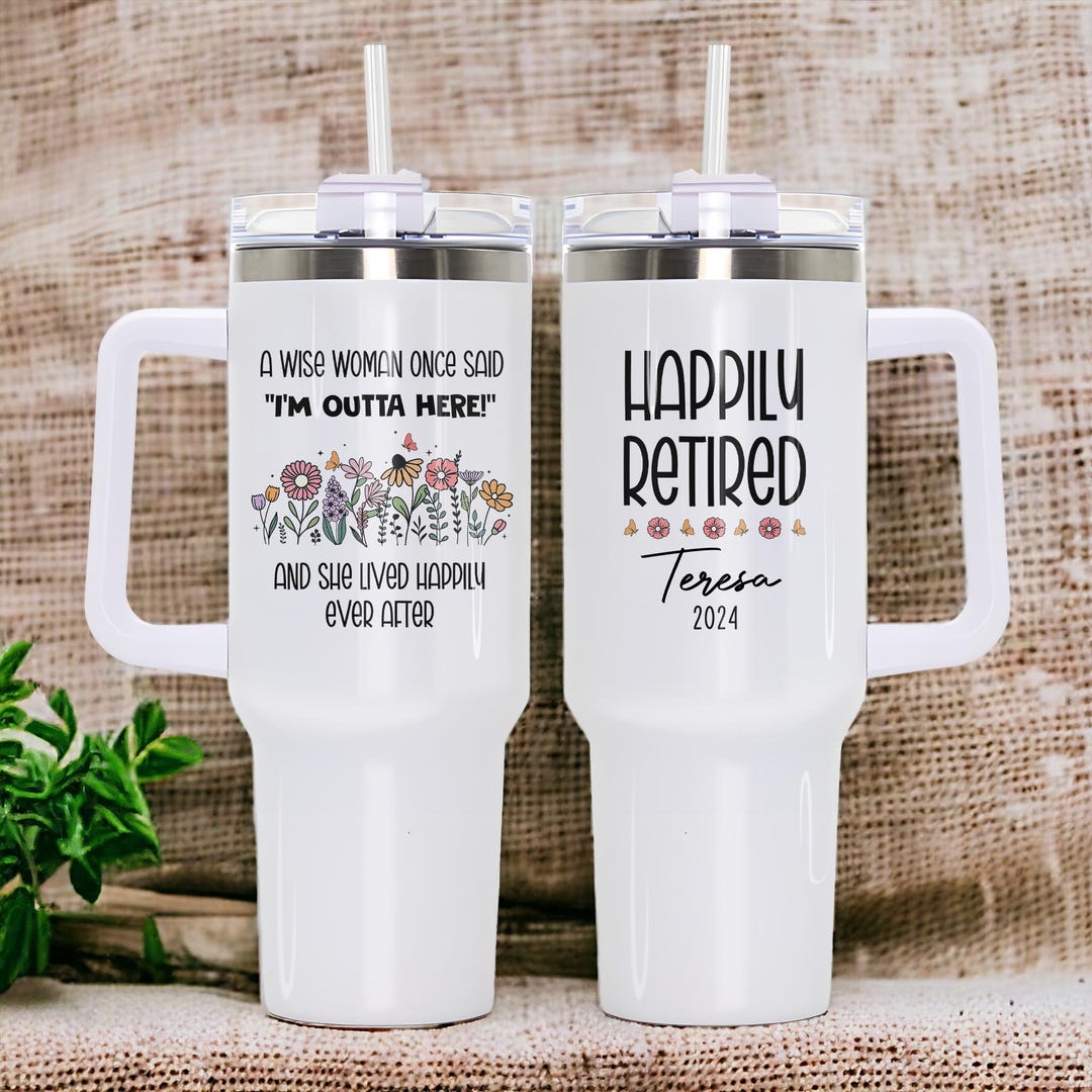 Personalized Retirement Gift for Women, Custom Funny Retirement 40oz ...