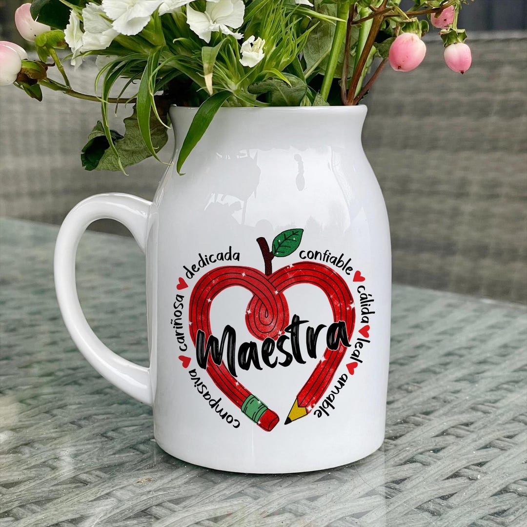 Personalized Maestra Succulent Flower Vase, Gift for Maestra and ...