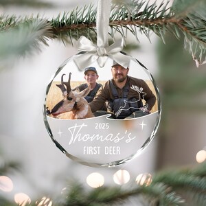 Personalized Photo Hunting Ornament, Custom Deer Hunter Christmas ...