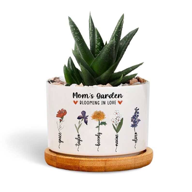 Personalized Mom's Garden Plant Pot Gifts for Mom, Custom Birth Flower ...