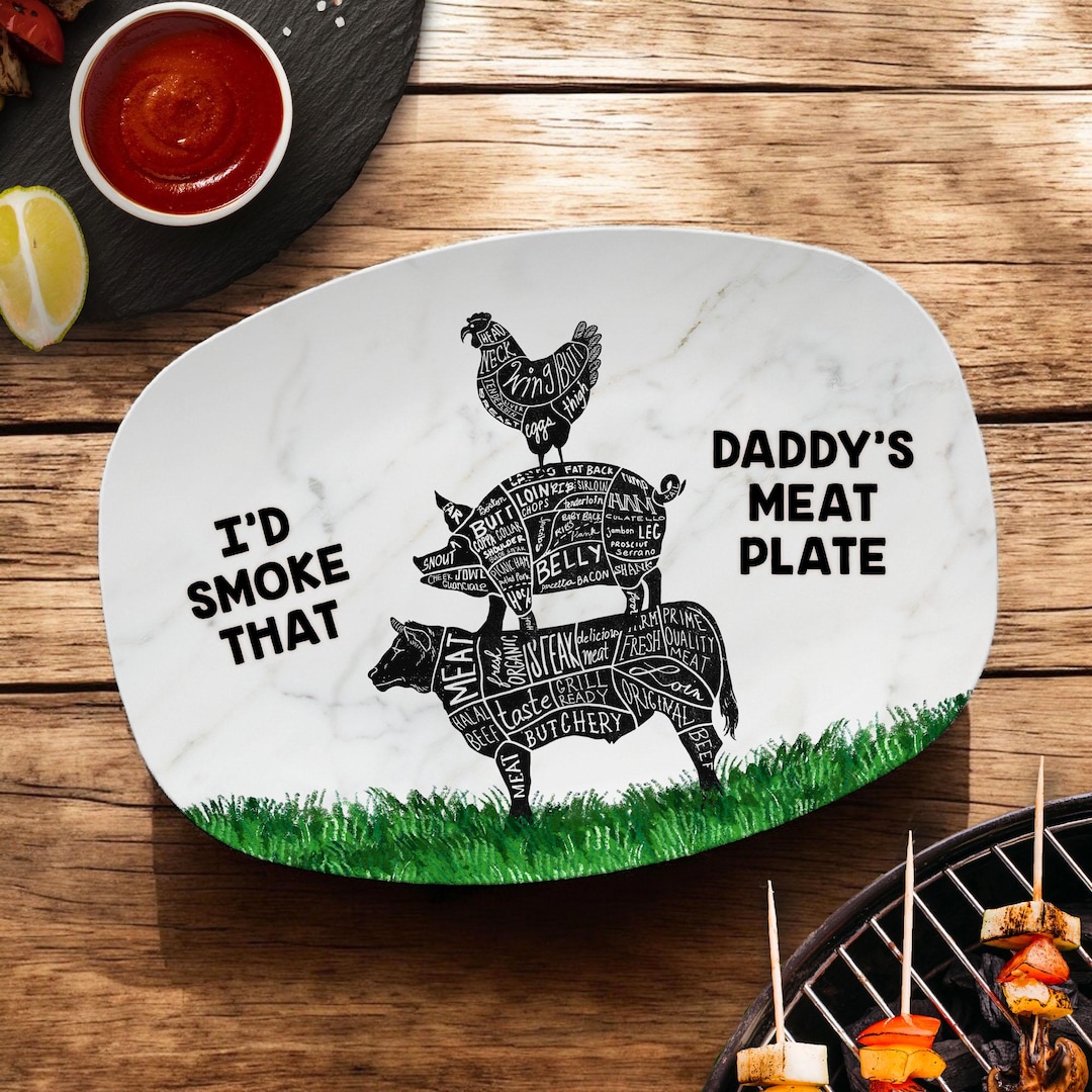 Personalized Grilling Platter for Dad, Custom Serving Tray for Grandpa ...