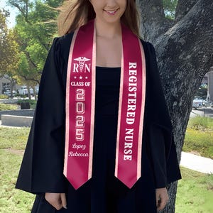 Custom RN Nursing Graduation Stole, Personalized Registered Nurse Grad ...