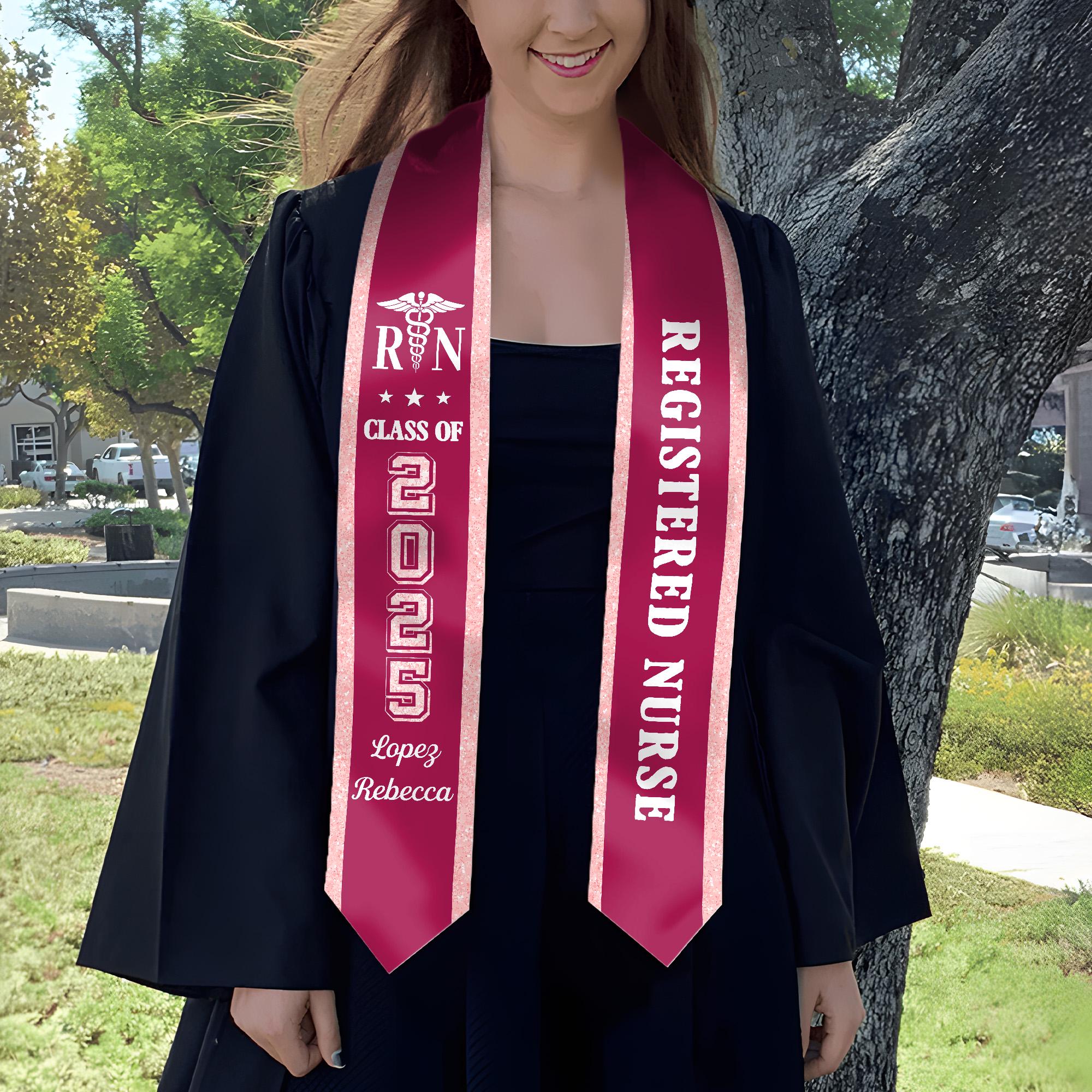 Custom RN Nursing Graduation Stole, Personalized Registered Nurse Grad ...