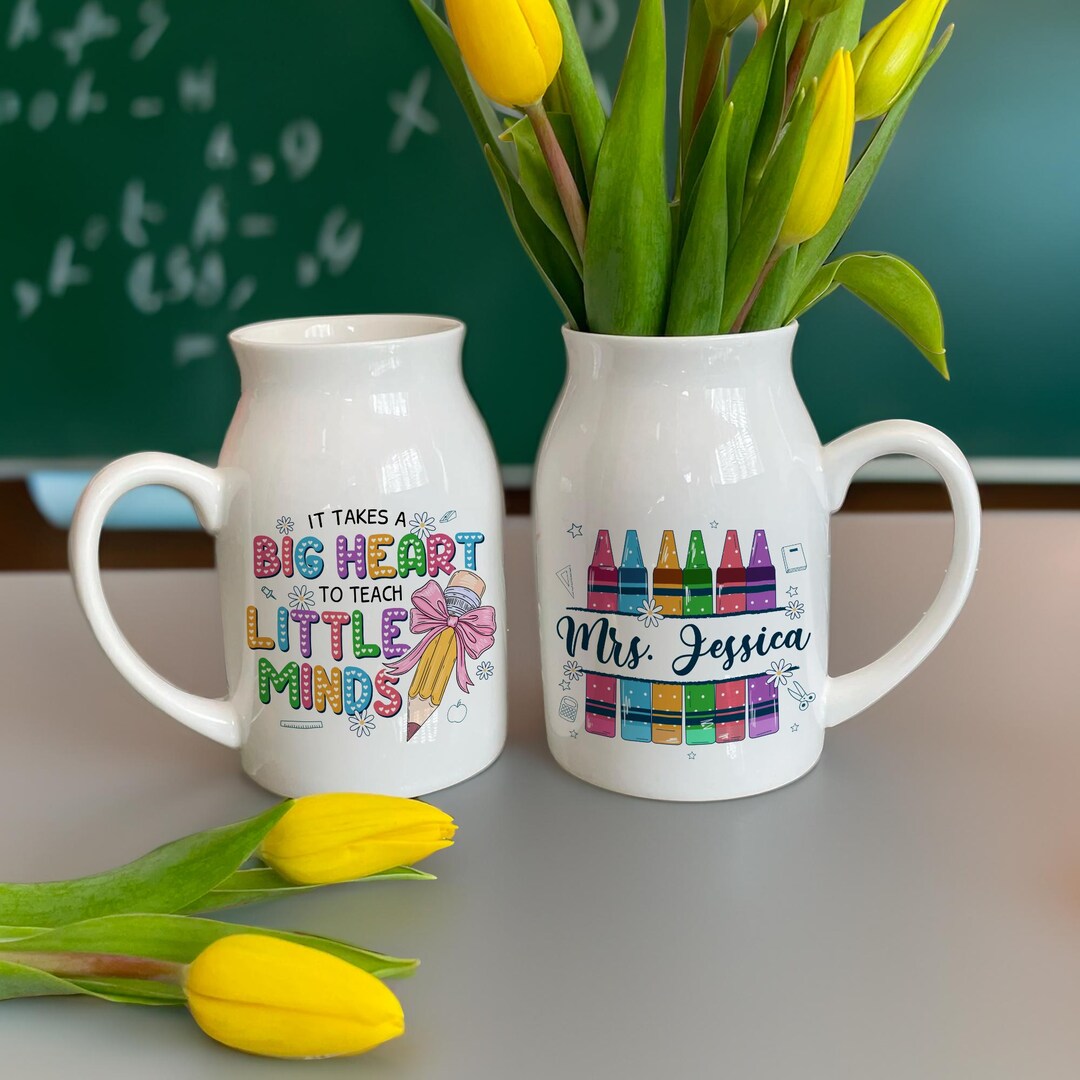 Personalized Teacher Flower Vase, Custom Teacher Flower Pot, Back to ...