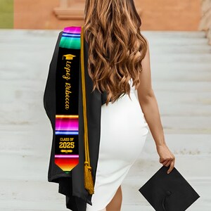 Personalized Mexican Graduation Stole, Custom Latina Graduation Sash ...
