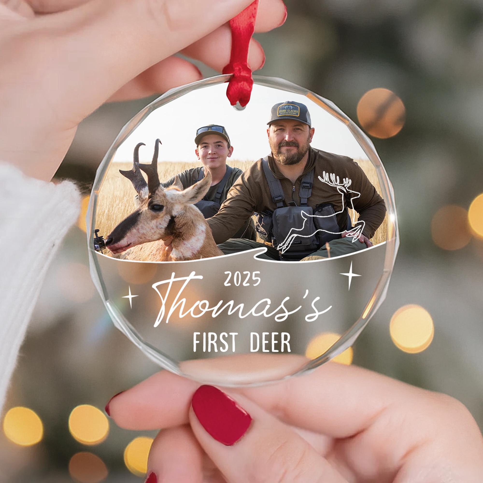 Personalized Photo Hunting Ornament, Custom Deer Hunter Christmas ...