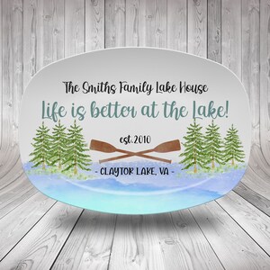 Life is Better at the Lake Platter, Father's Day Gift, Lake House Gift ...