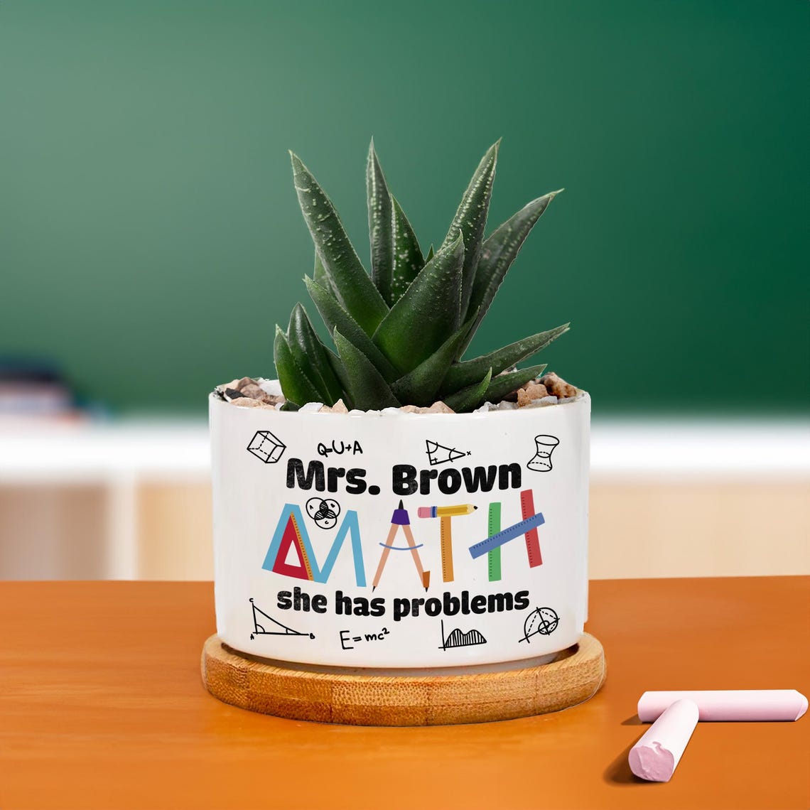 Personalized Math Teacher Plant Pot Gifts From Kids Custom Teacher ...