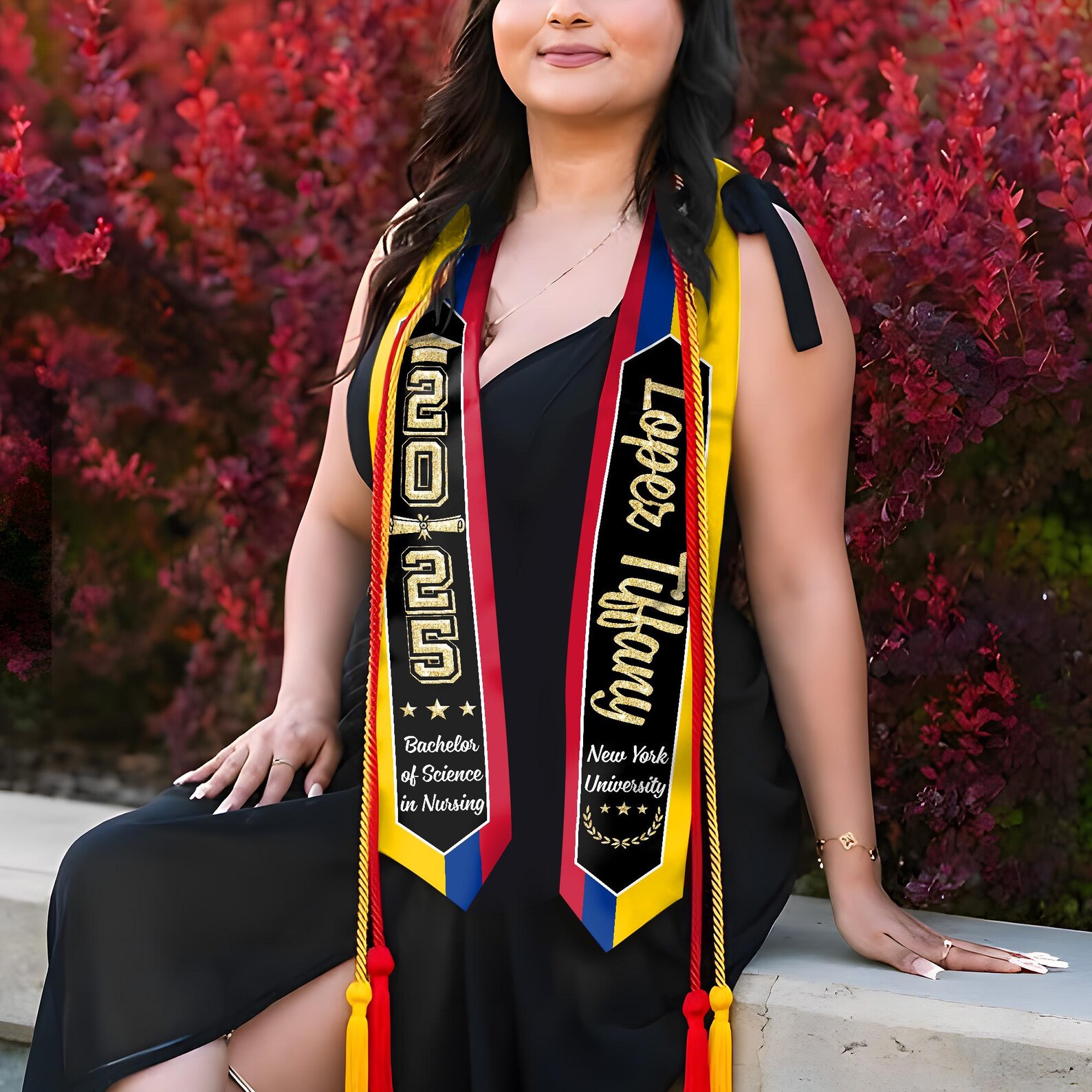 Personalized Colombia Graduation Stole, Custom Hispanic Grad Sash to ...