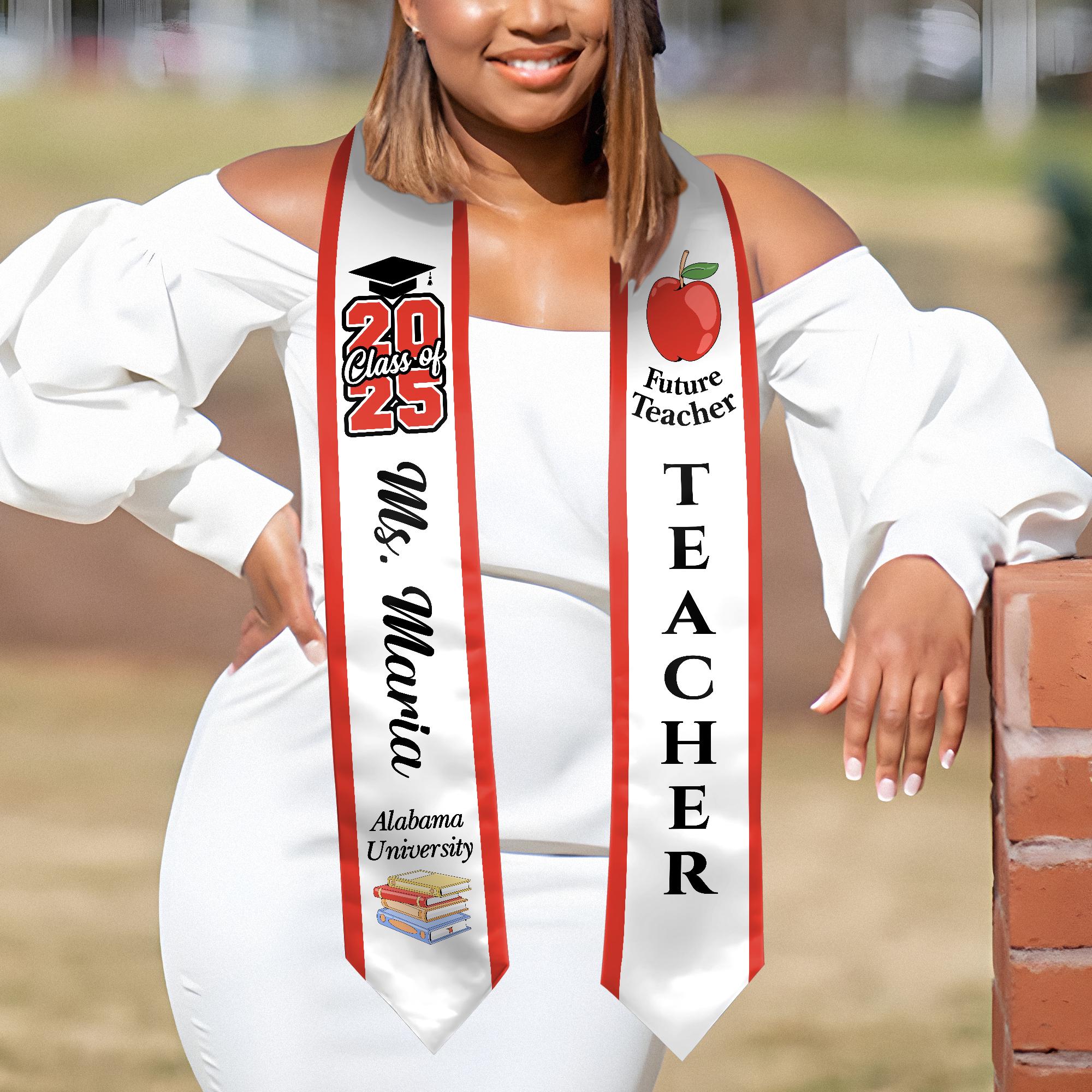 Personalized Teacher Graduation Stole, Custom Sash for Teacher, Class ...