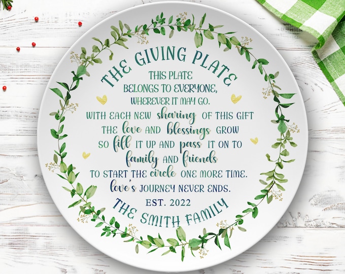 The Giving Plate Personalized Round Plate, Personalized Gift, Christmas ...