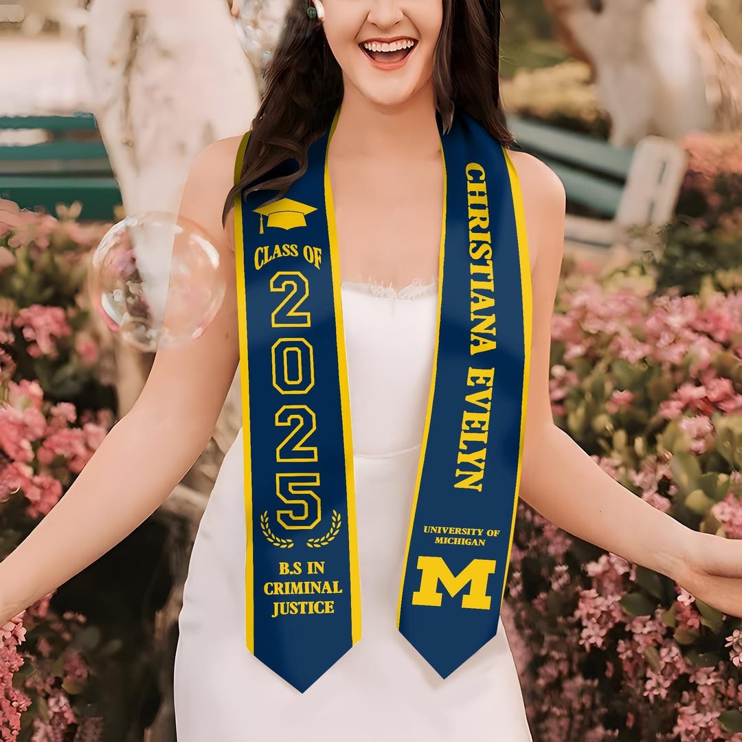 Personalized College Graduation Stole, Custom Grad Sash to Celebrate ...