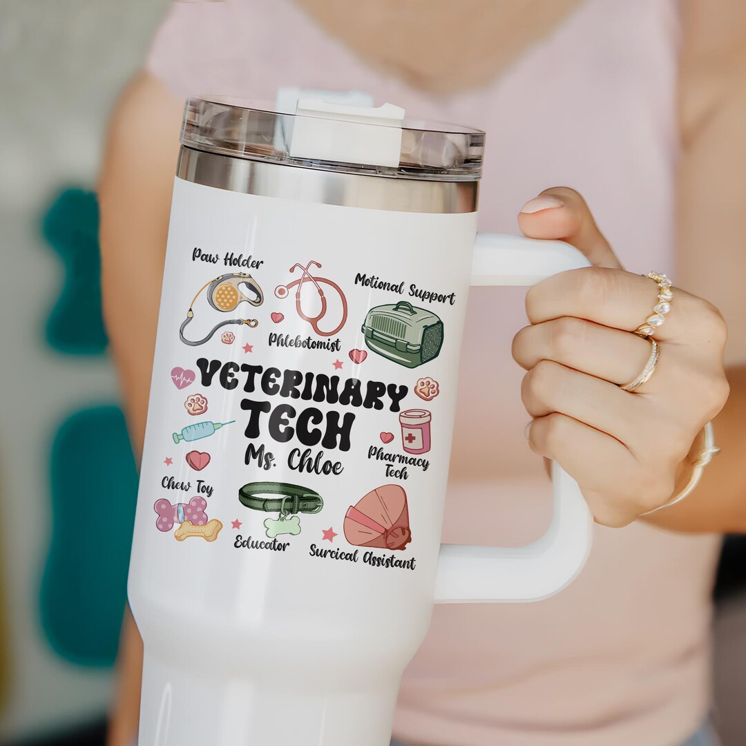 Personalized Vet Tech 40oz Tumbler Gifts, Custom Veterinary Medicine ...