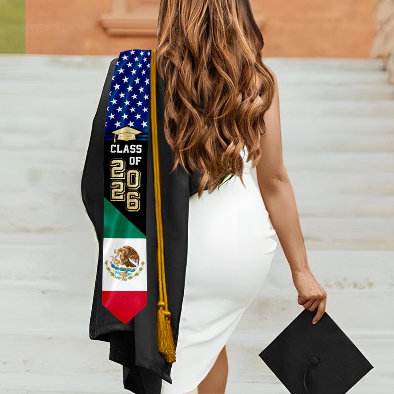 Personalized Mexican Graduation Stole, Custom El Salvador Graduation ...