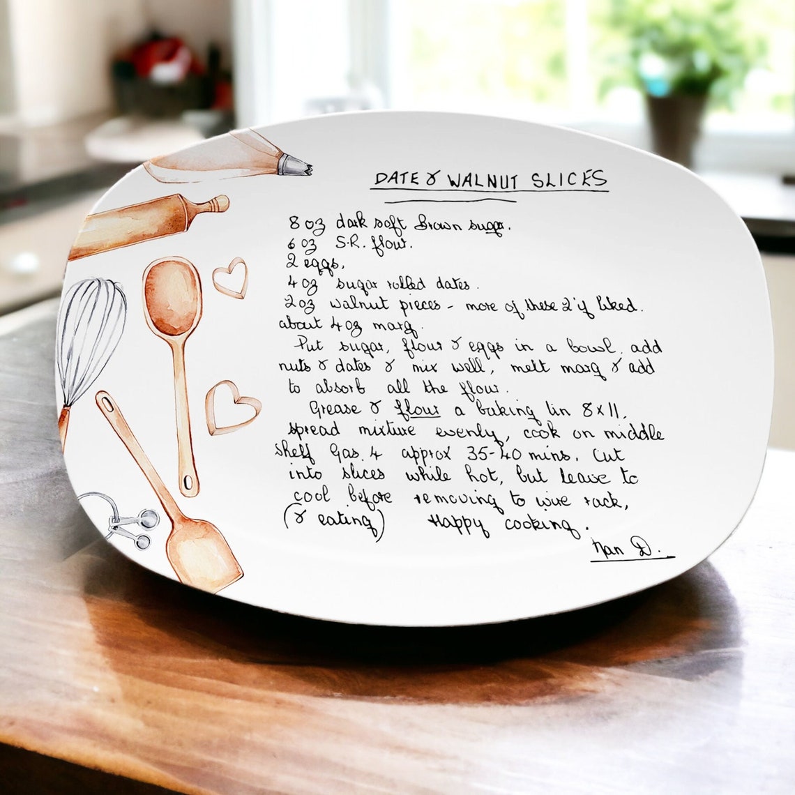 Personalized Handwritten Recipe Platter, Custom Handwriting Recipe Gift ...