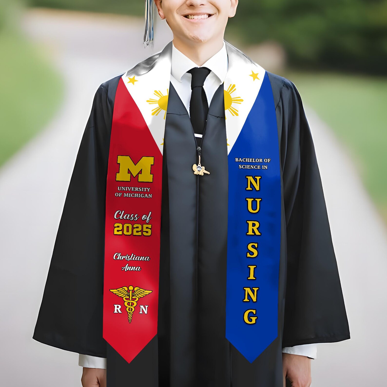 Personalized Philippines Graduation Stole, Custom Filipino Graduation ...
