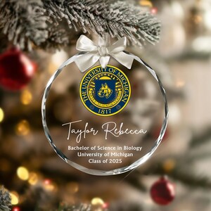 Custom College Logo Graduation Ornament - Personalized Grad Gift for ...