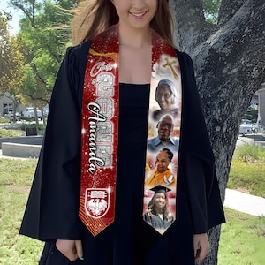 Personalized Graduation Photo Stole, Custom in Loving Memory Stole ...